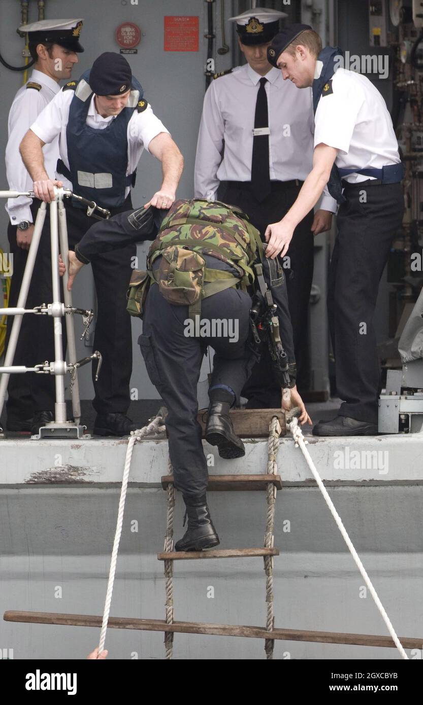 Prince William wears a black special forces dry-suit on board a Royal ...
