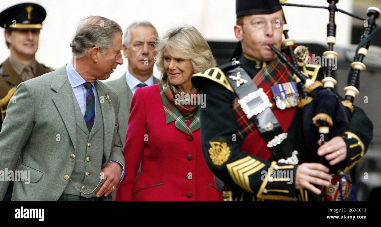 Prince Charles, Prince of Wales walks with Camilla, Duchess of Cornwall ...