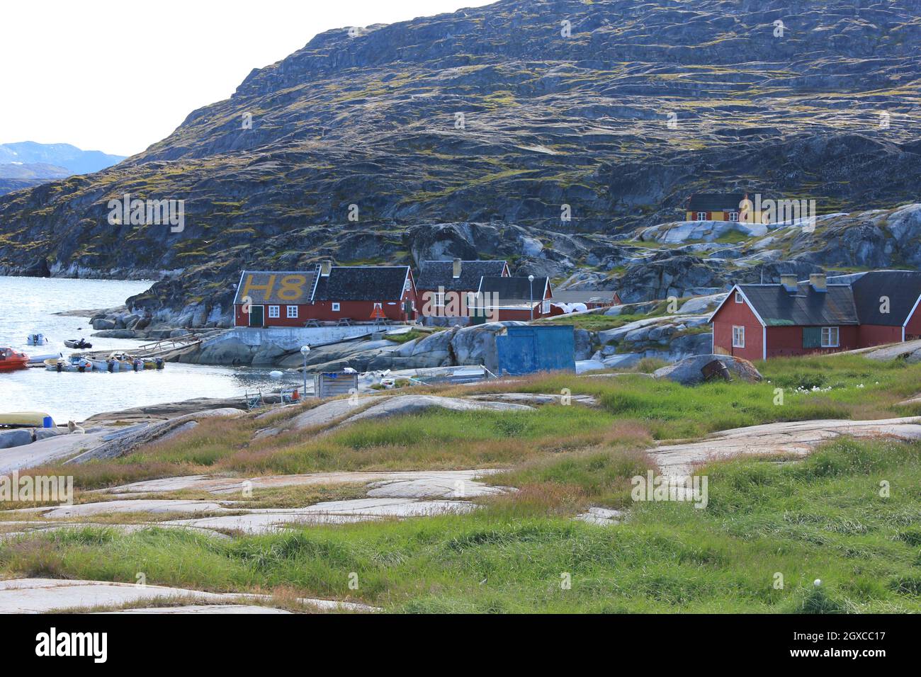 Colourful houses in remote Greenlandic settlement Stock Photo - Alamy