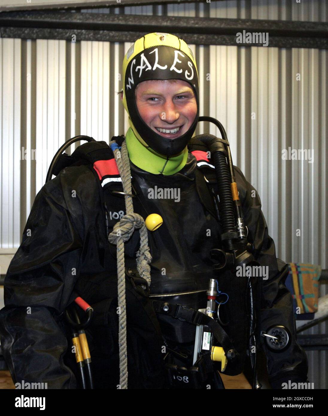 Prince Harry visits the Royal Navy's fleet diving squadron at Horsea ...