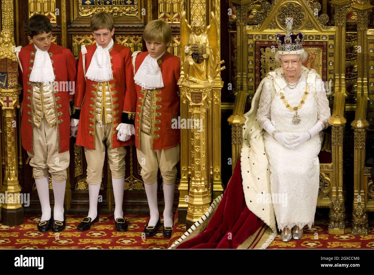 Queen Elizabeth II attends the State Opening of Parliament in London ...