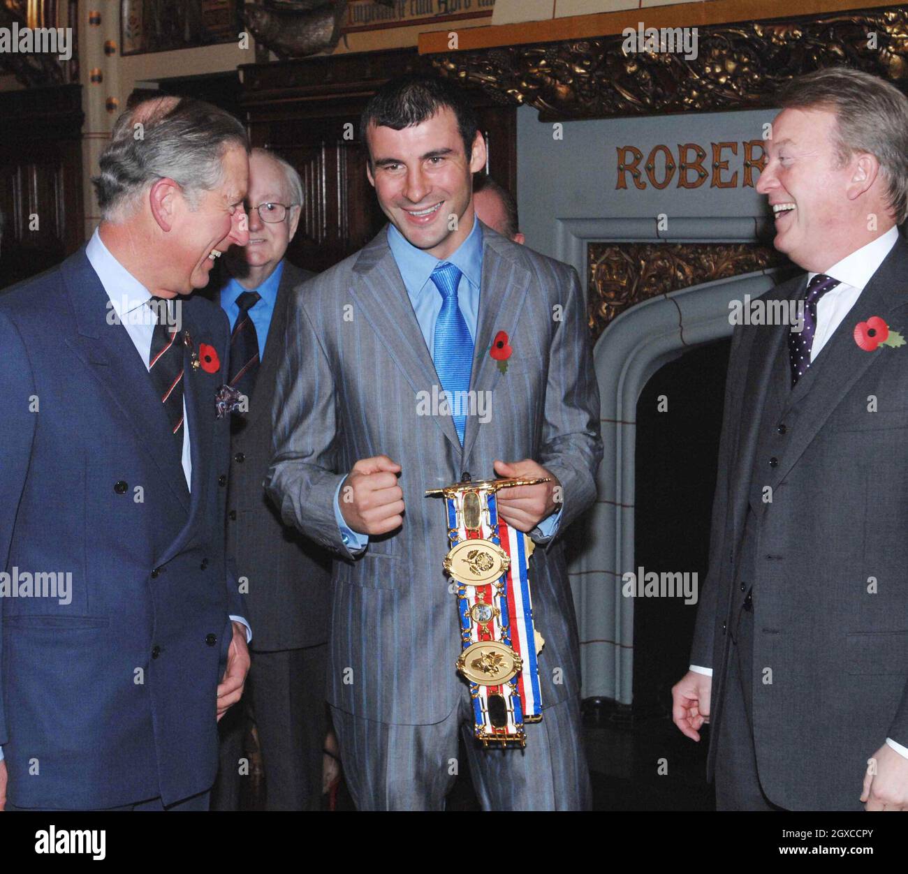 World Champion boxer Joe Calzaghe jokes with Prince Charles, Prince of ...