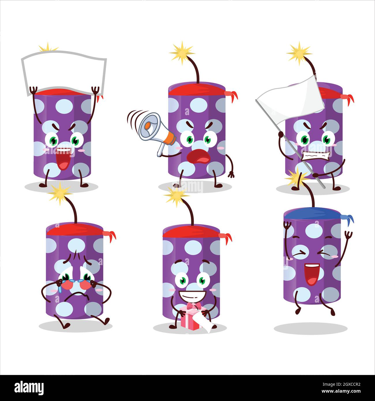 Mascot design style of purple firecracker character as an attractive ...