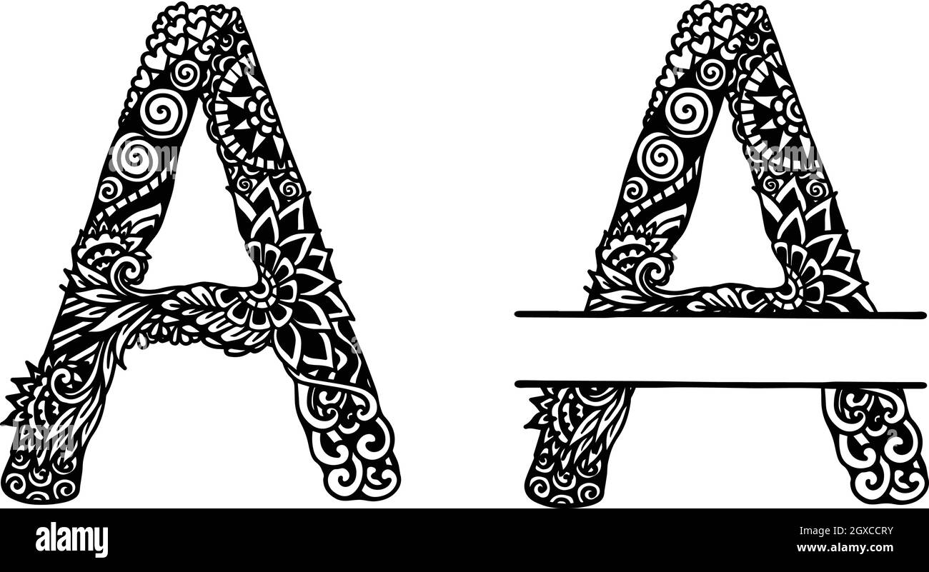 Hand drawn letter A for design element. Vector illustration Stock ...