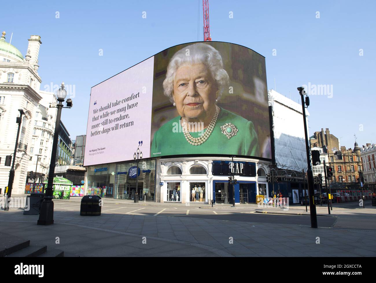 An image of Queen Elizabeth ll with quotes from her broadcast to the ...