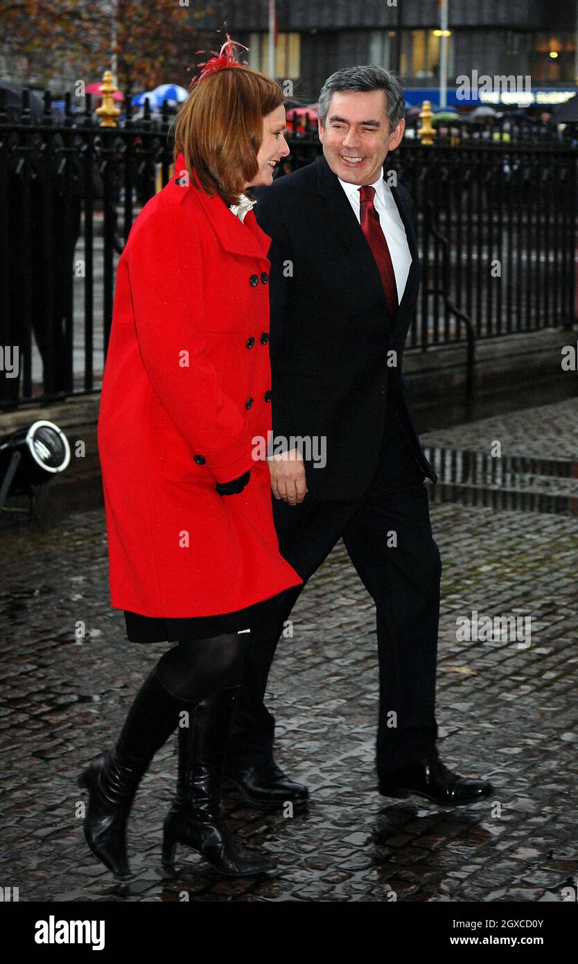 Prime Minister Gordon Brown and wife Sarah arrive at a Service of ...