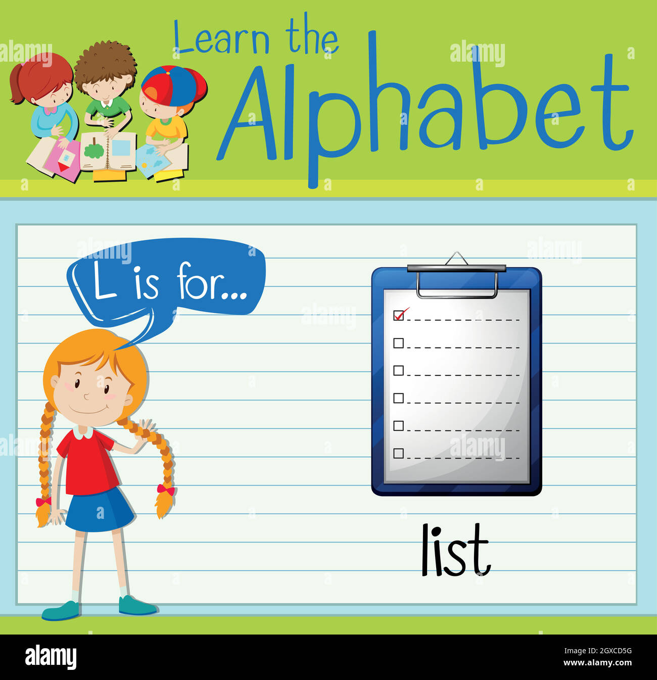 Flashcard letter L is for list Stock Vector Image & Art - Alamy