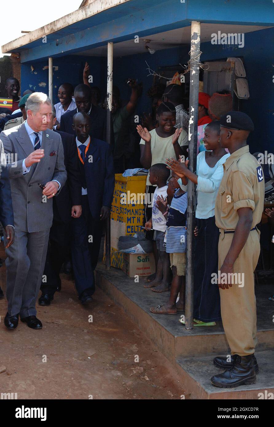 Prince Charles. Prince of Wales visits Kawempe slum in Kampala, Uganda ...