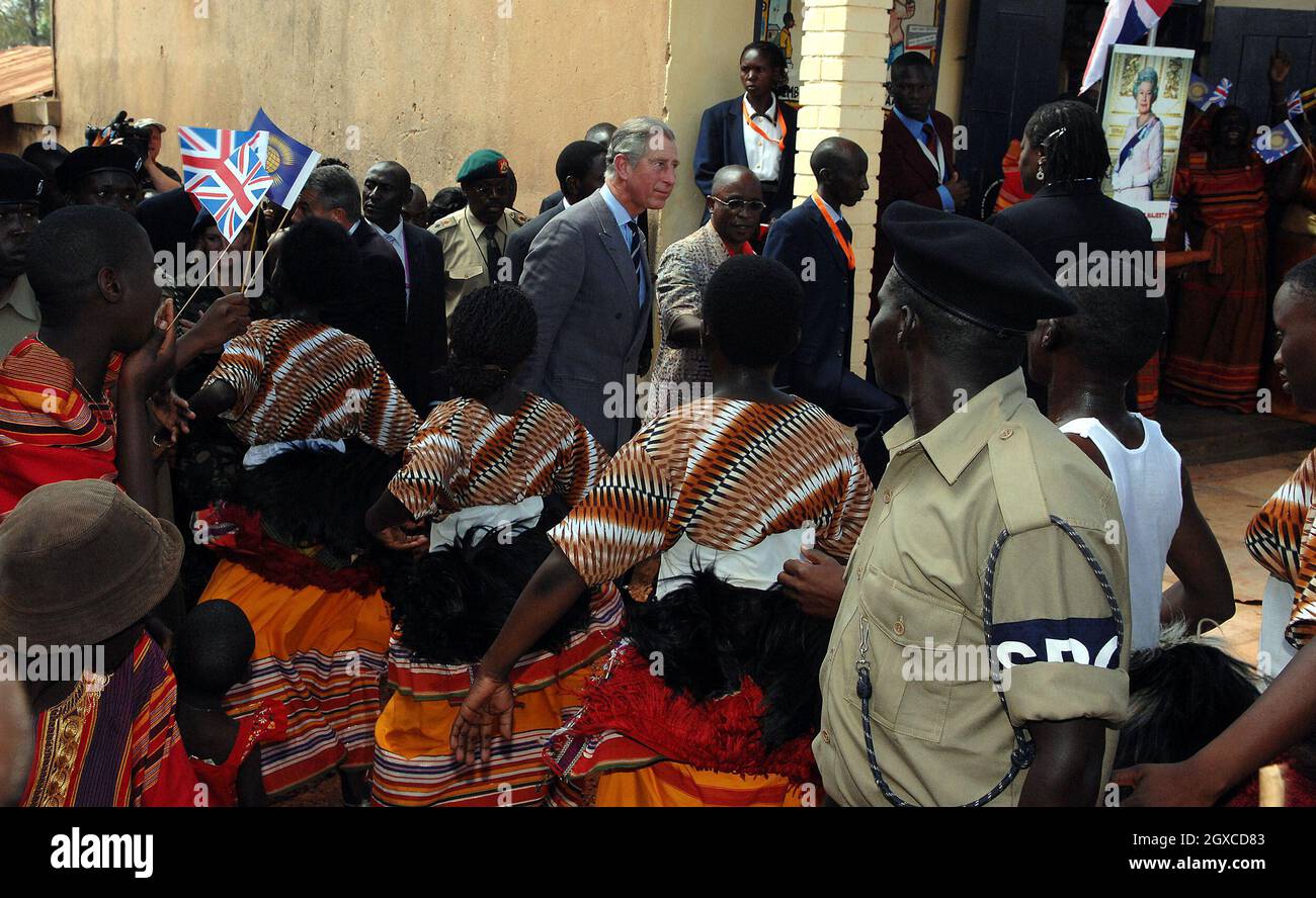 Prince Charles. Prince of Wales visits Kawempe slum in Kampala, Uganda ...