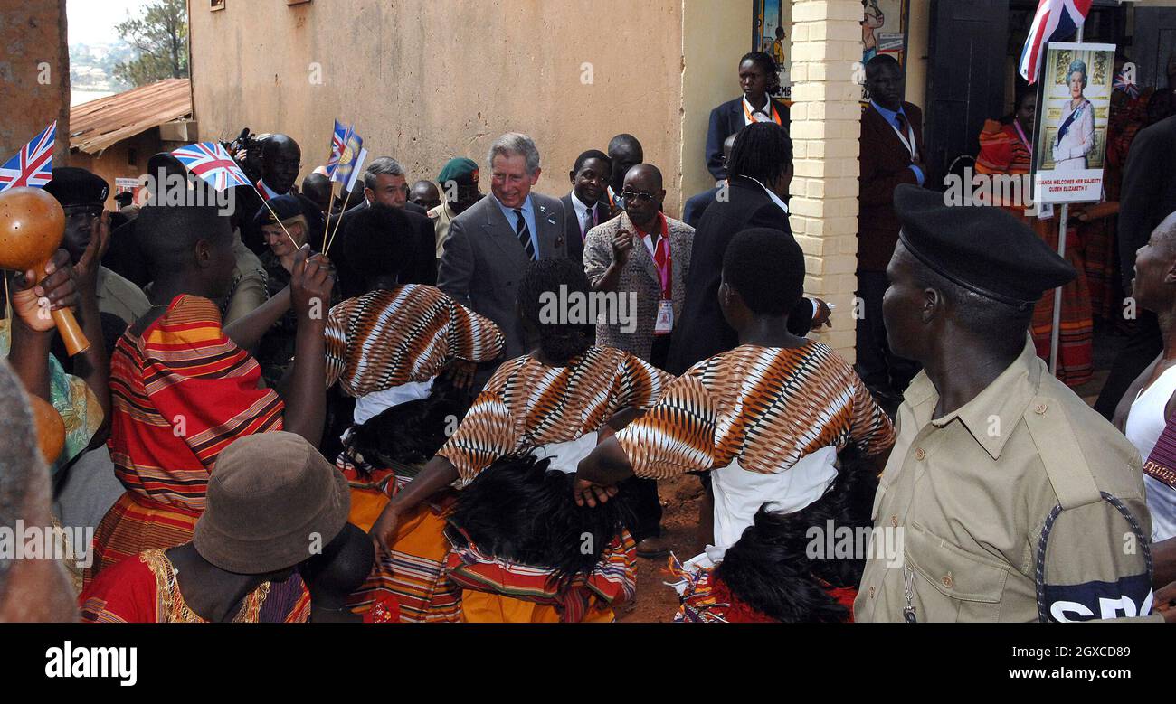 Prince Charles, Prince of Wales visits Kawempe slum in Kampala, Uganda ...