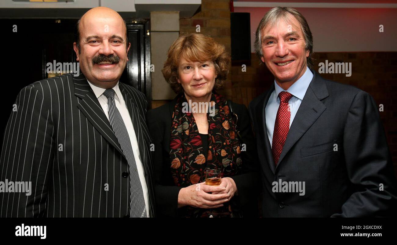 Willie Thorne (left) and Billy Bonds with wife at the Bobby Moore Fund ...
