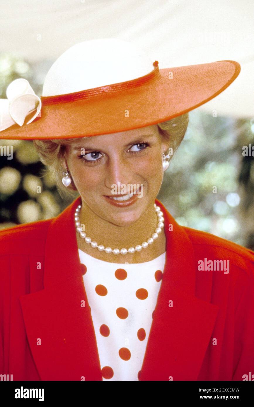 Princess Diana smiling, circa 1986 Stock Photo - Alamy