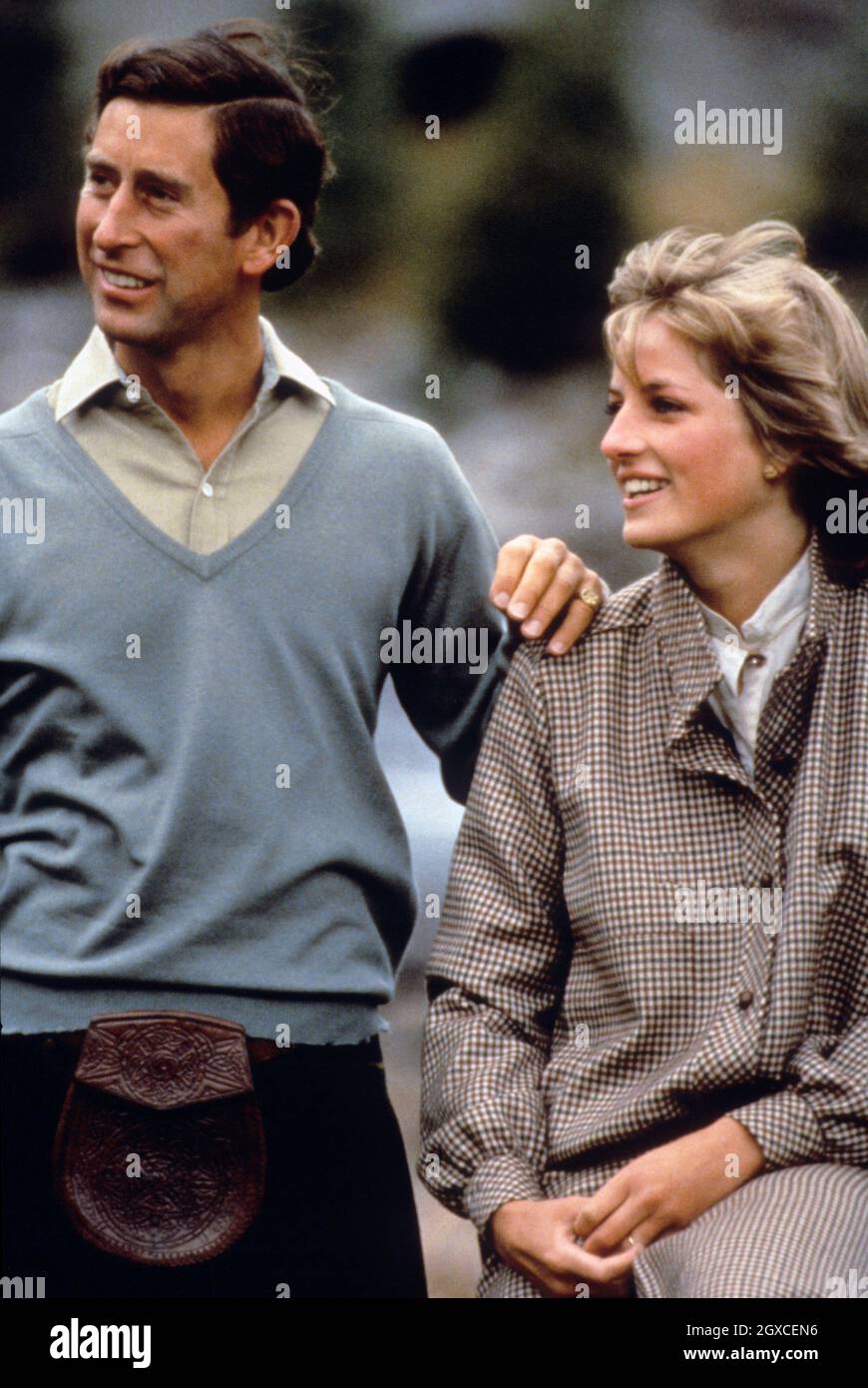 Princess Diana and Prince Charles pose for the press on their honeymoon ...