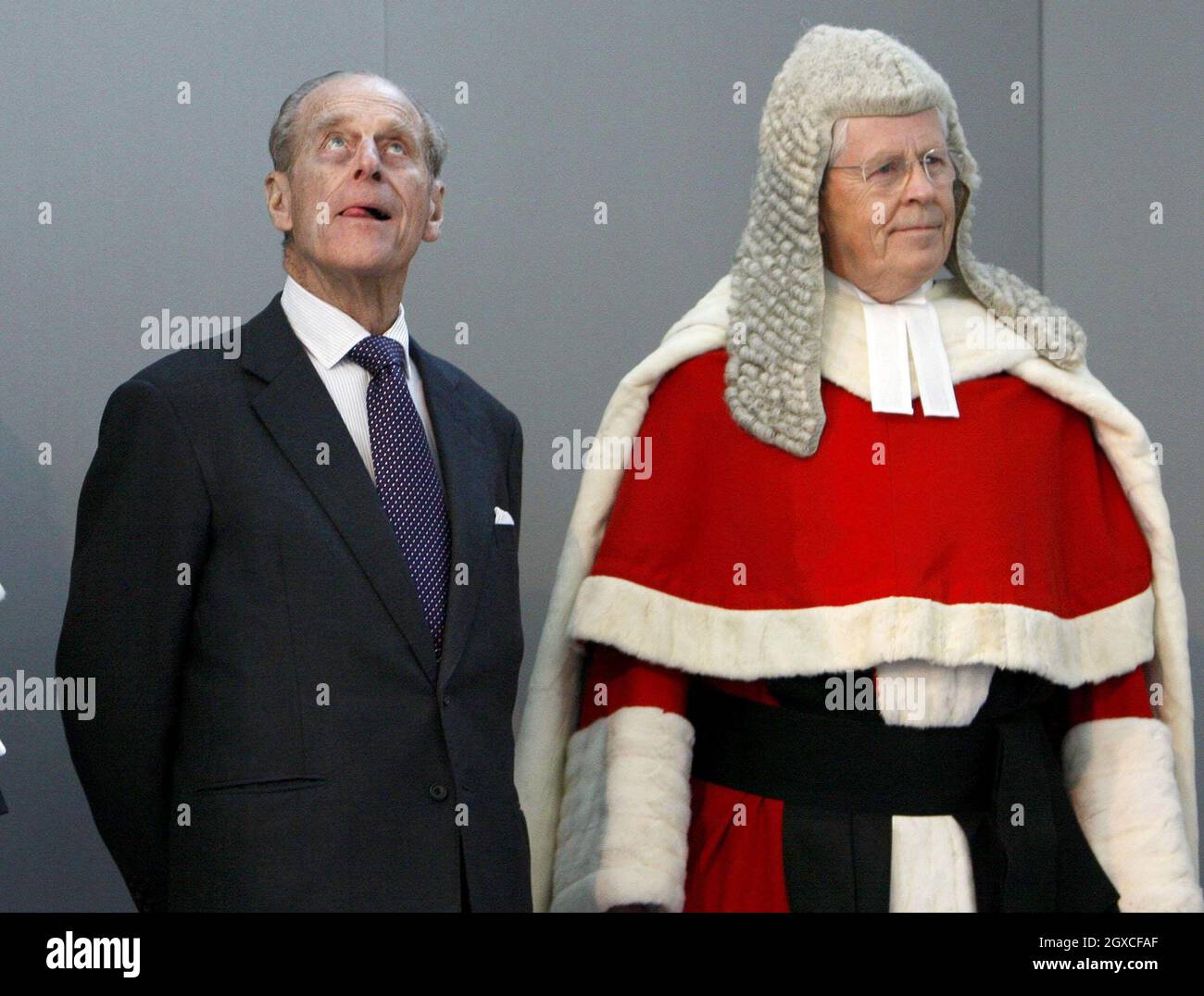 Prince Philip, Duke of Edinburgh meets a judge during a visit to the ...