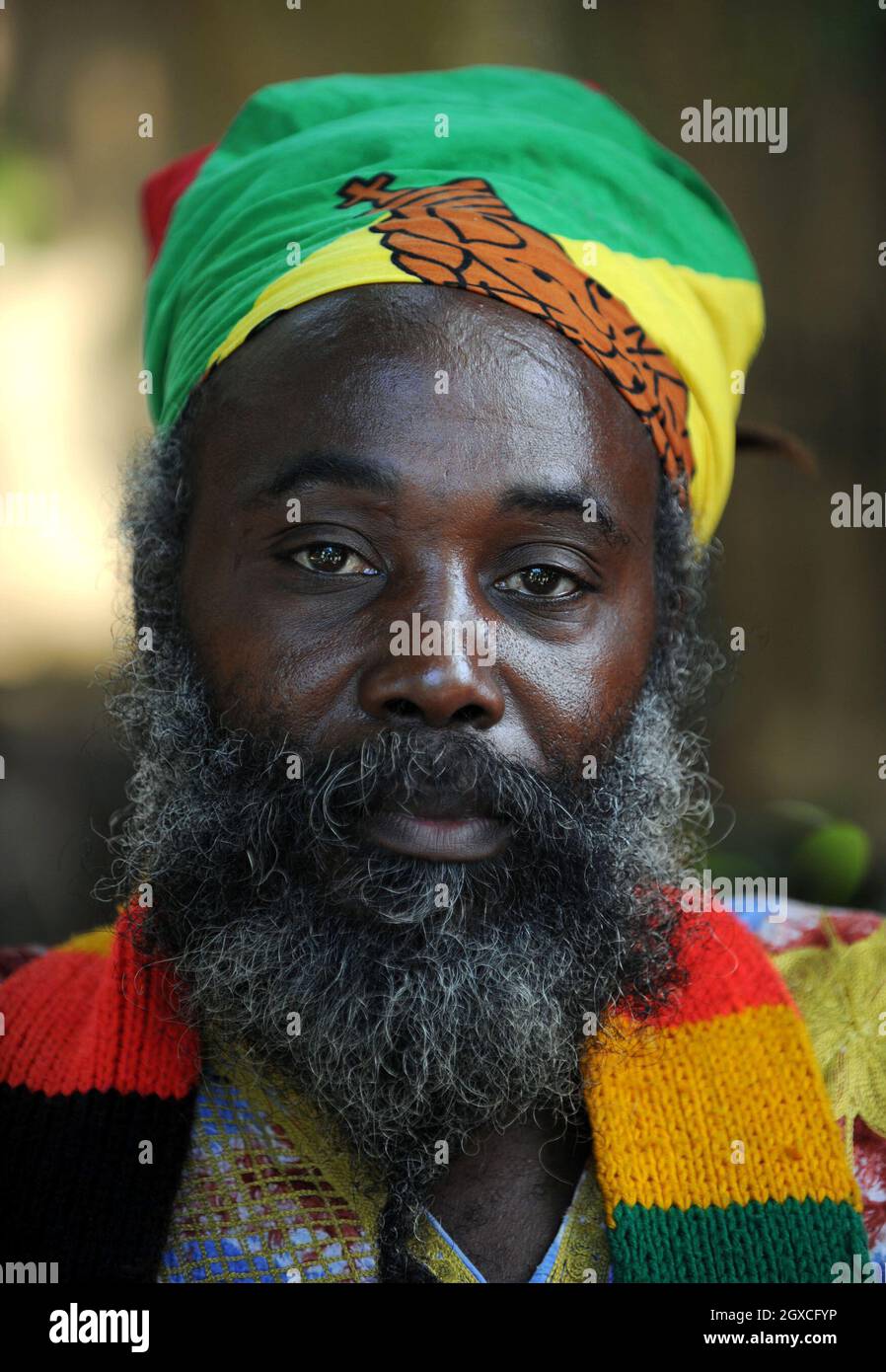 A rastafarian musician waits to meet Prince Charles, Prince of Wales ...
