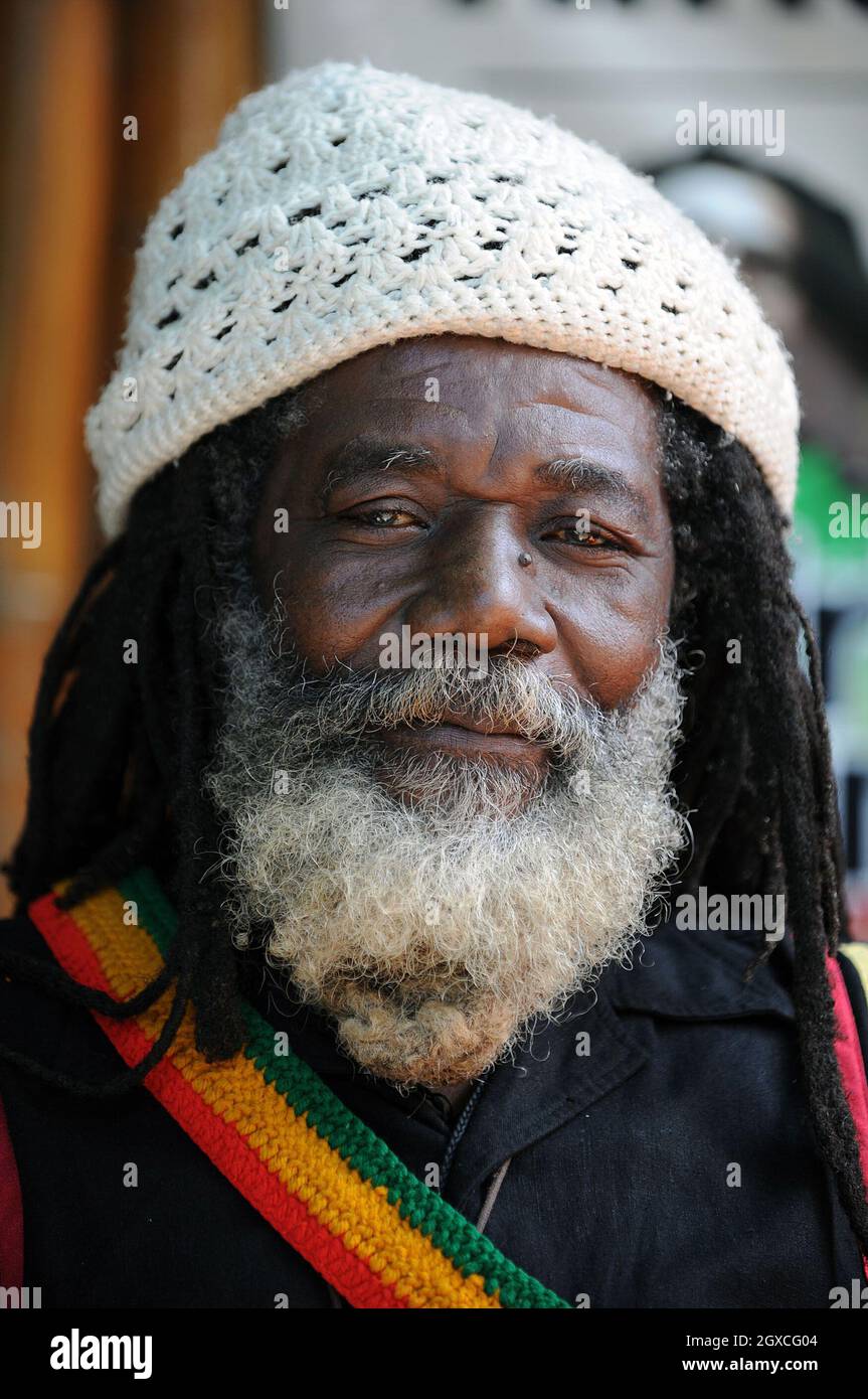 A rastafarian musician waits to meet Prince Charles, Prince of Wales ...