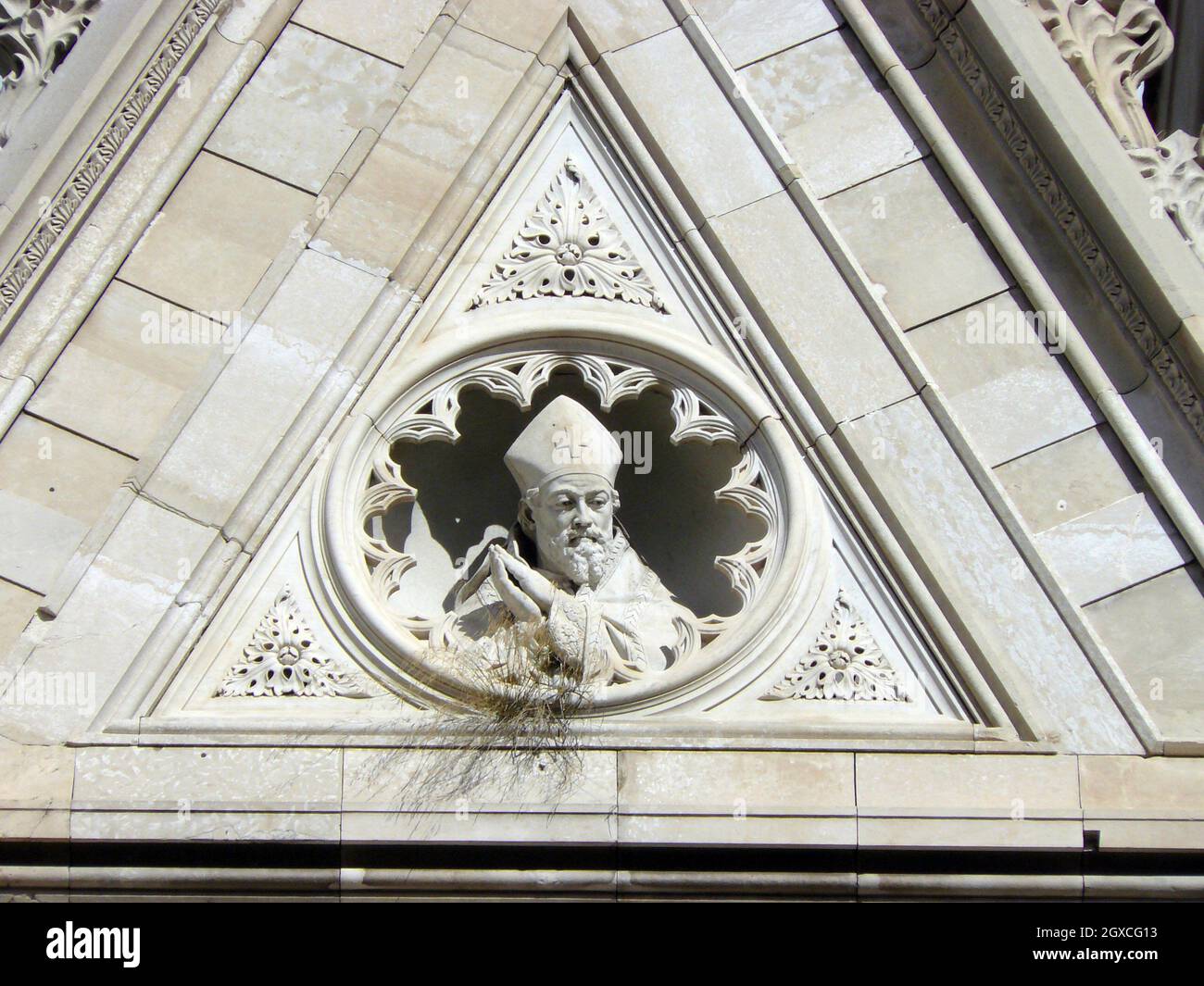 Naples (Italy). Architectural detail of the niche on the main facade of ...