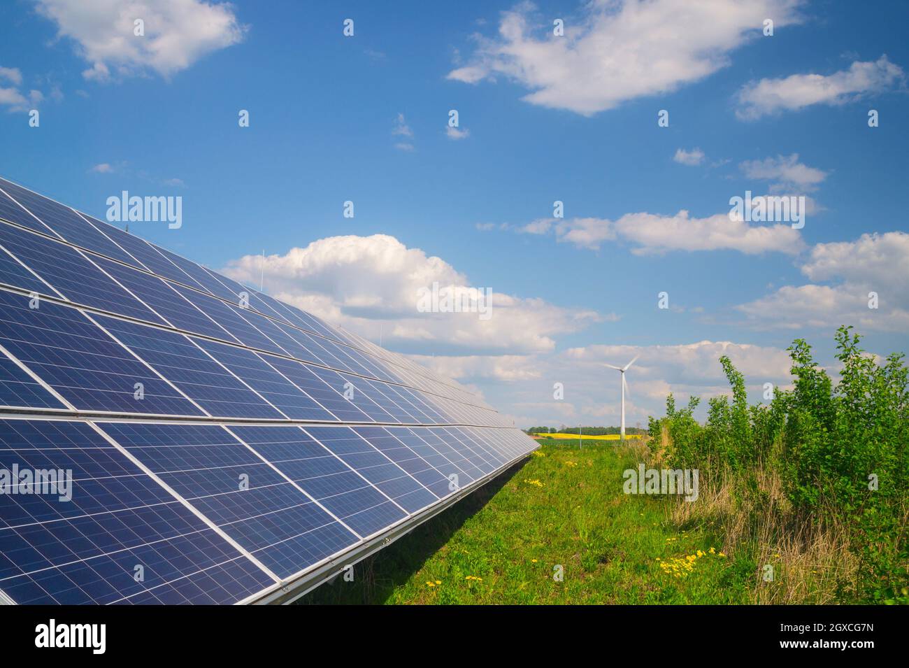 Solar panel and wind generator Stock Photo - Alamy
