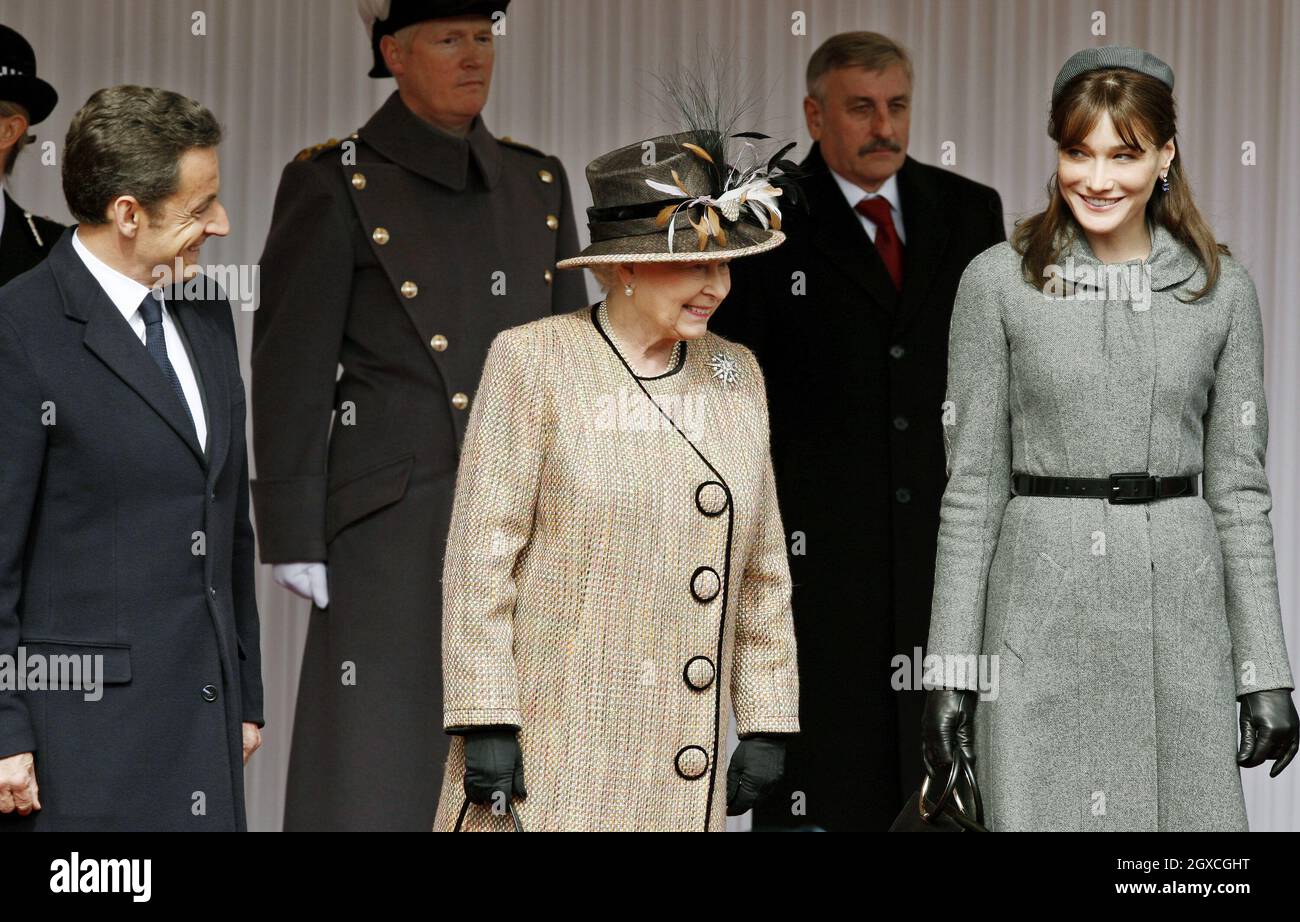 Queen Elizabeth ll and Prince Philip, Duke of Edinburgh greet Carla ...