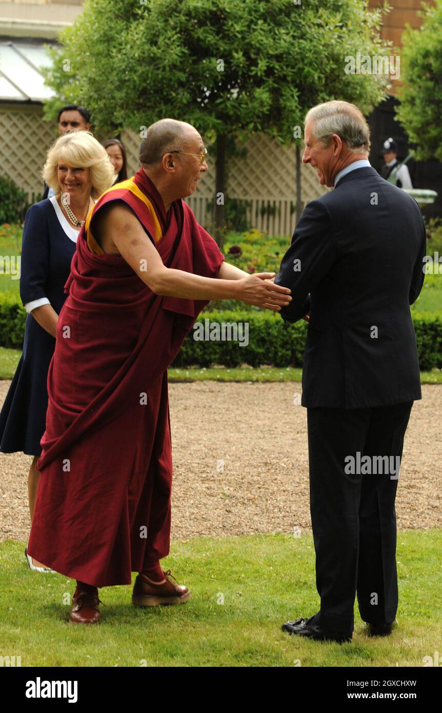 The Dalai Lama meets Prince Charles, Prince of Wales and Camilla ...