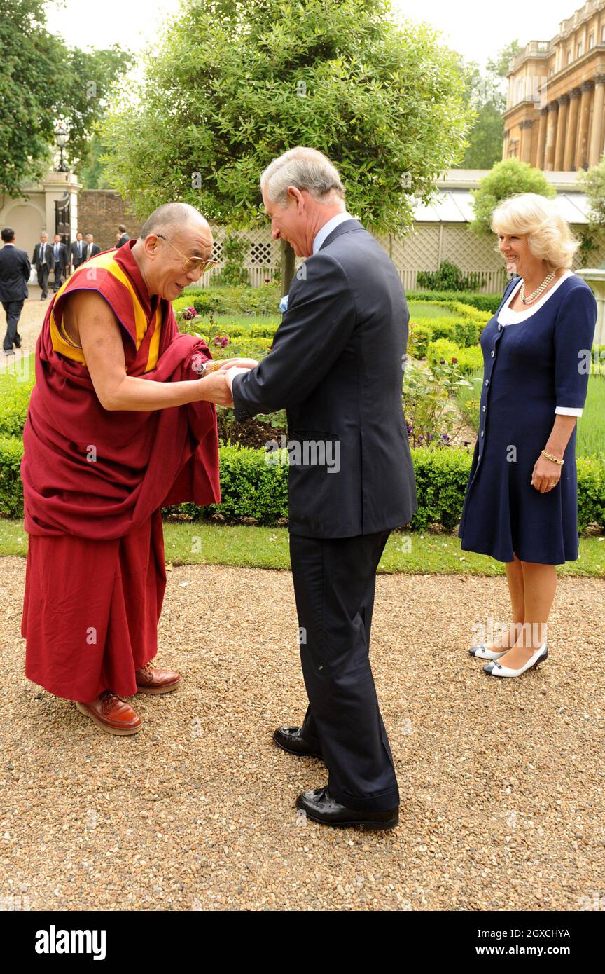 The Dalai Lama meets Prince Charles, Prince of Wales and Camilla ...