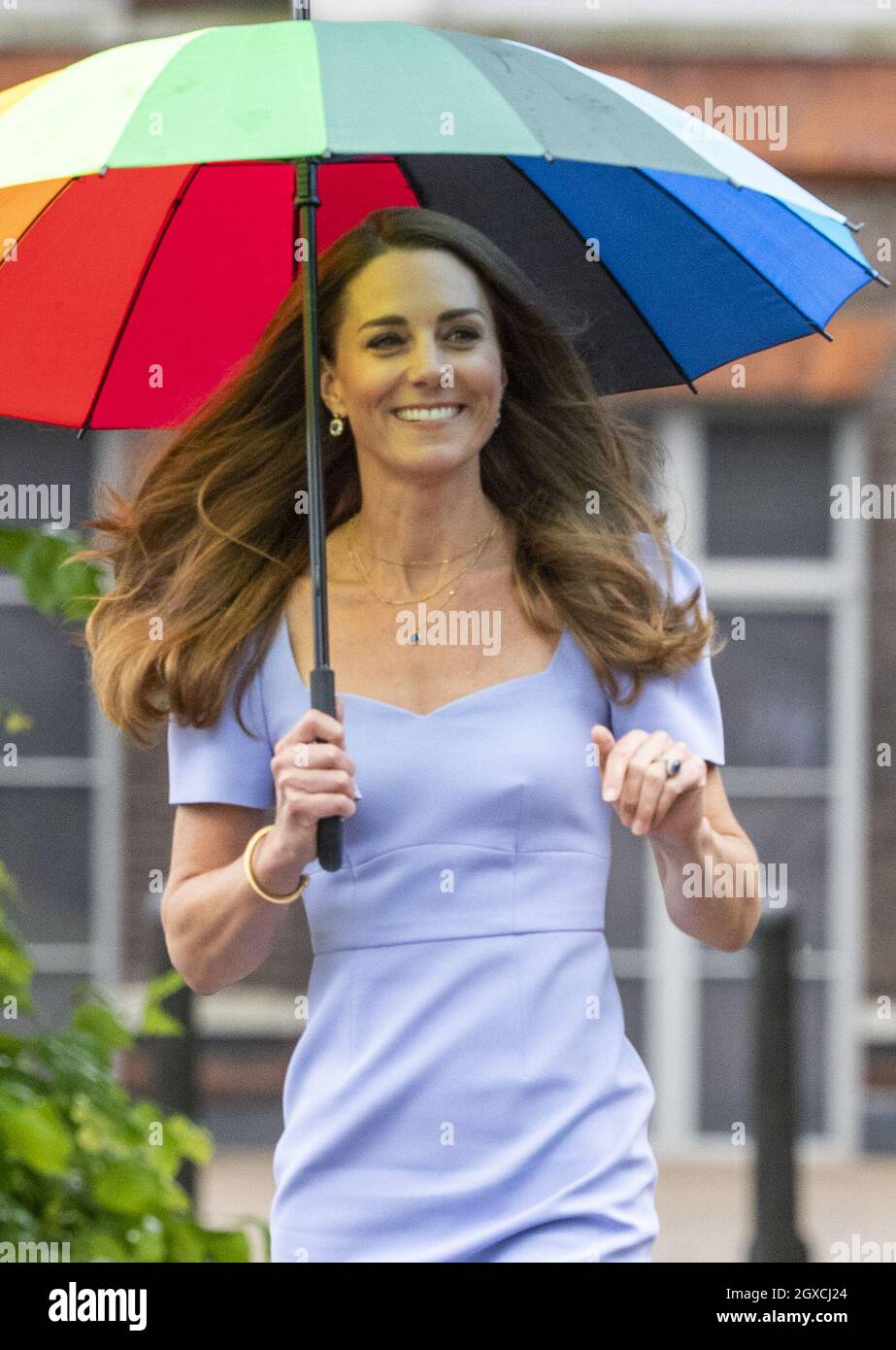 Catherine, Duchess of Cambridge, wearing an LK Bennett shift dress ...