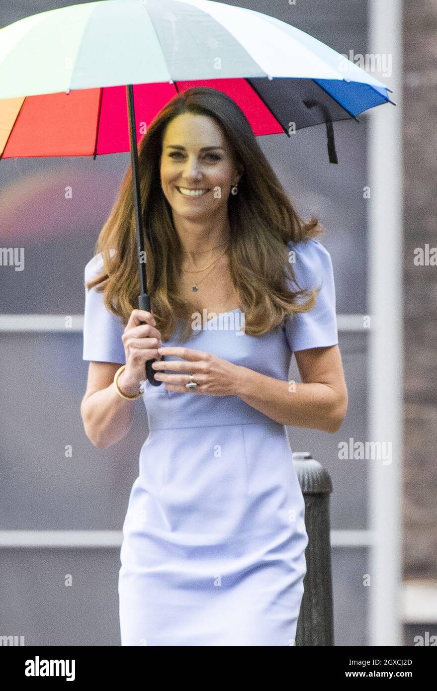 Catherine, Duchess of Cambridge, wearing an LK Bennett shift dress ...