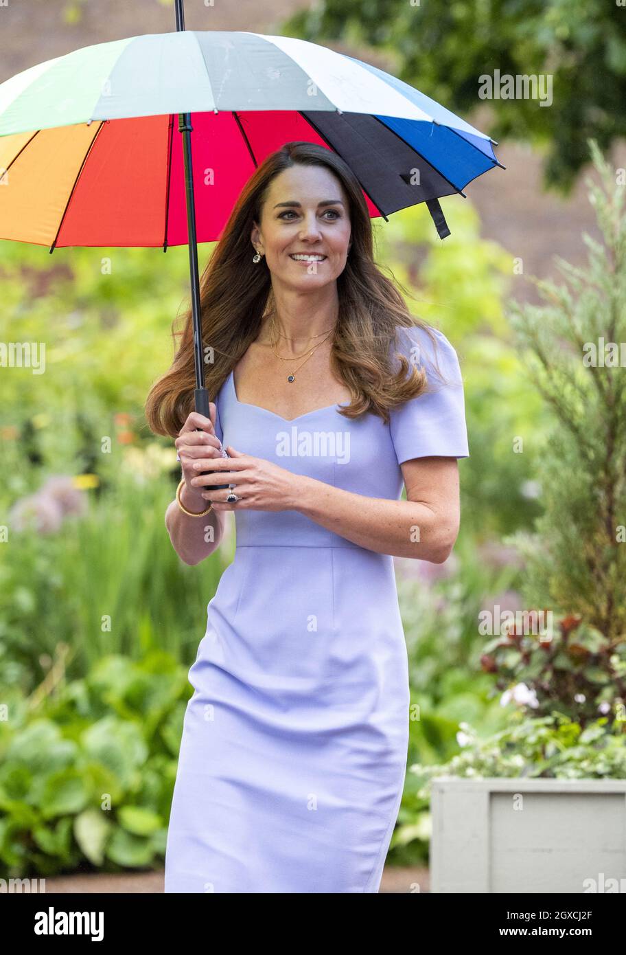 Catherine, Duchess of Cambridge, wearing an LK Bennett shift dress ...