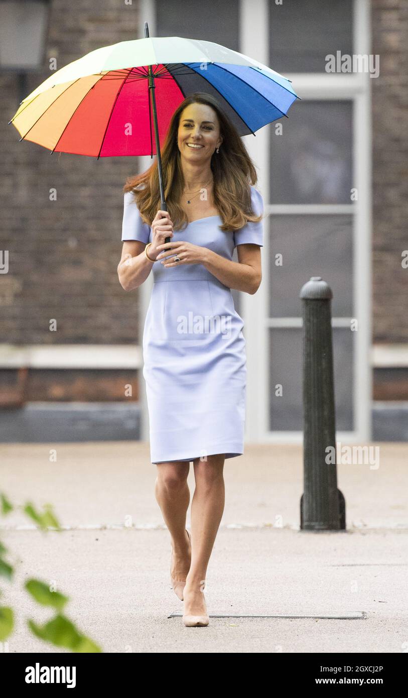 Catherine, Duchess of Cambridge, wearing an LK Bennett shift dress ...