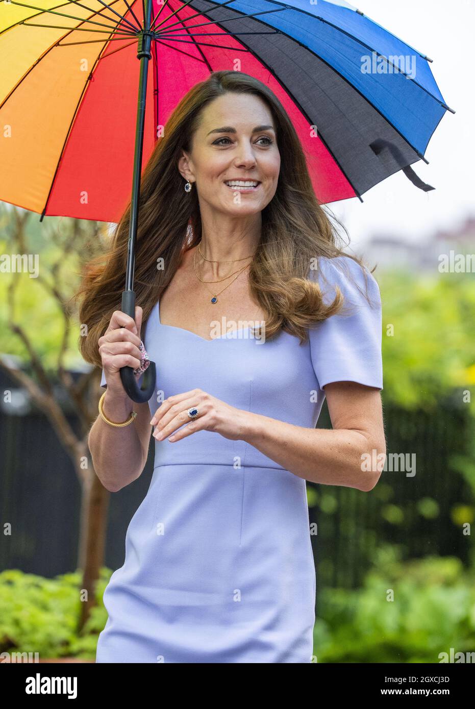 Catherine, Duchess of Cambridge, wearing an LK Bennett shift dress ...