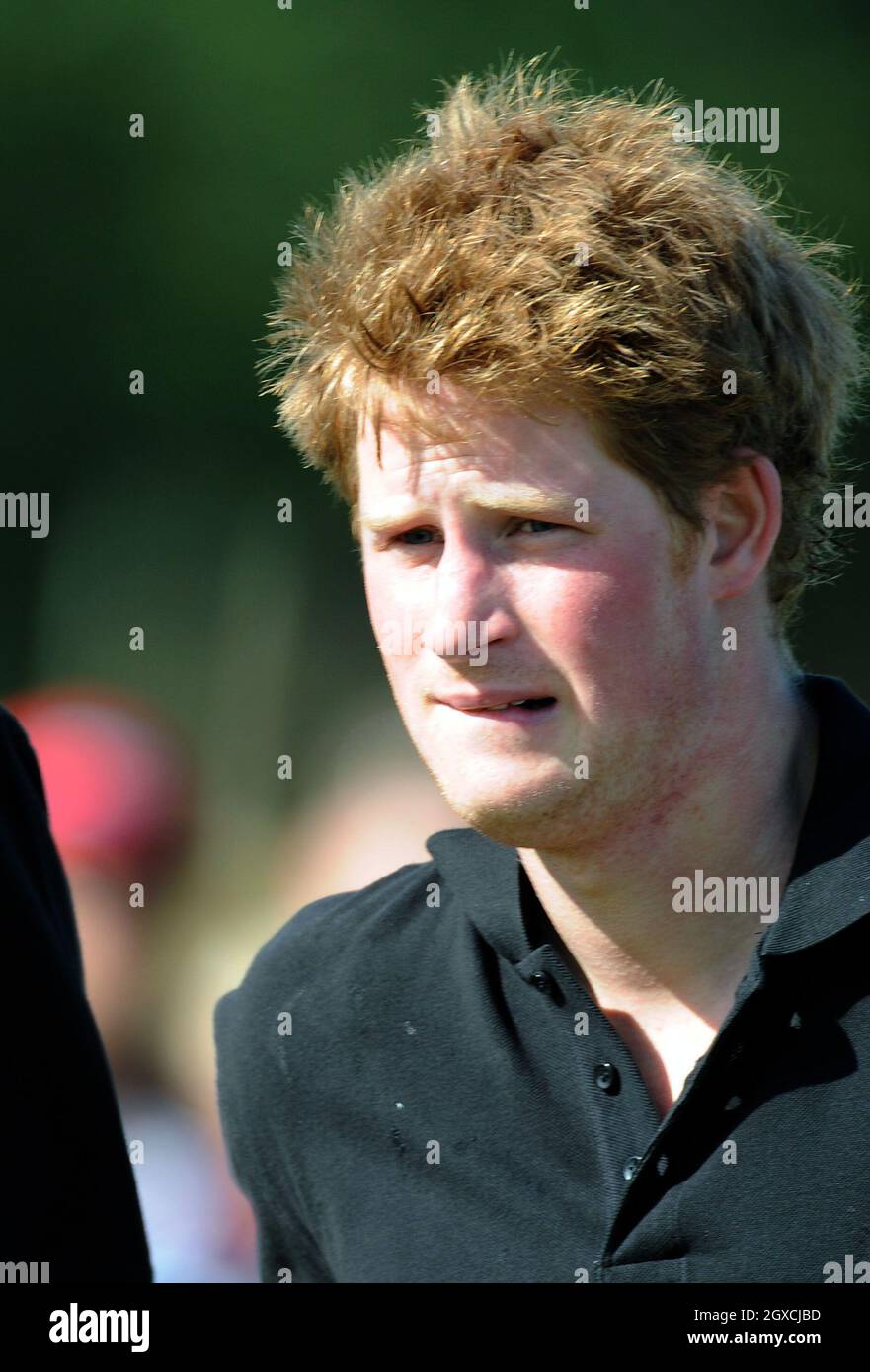 Prince Harry attends a charity polo match at the Beaufort Polo Club in ...