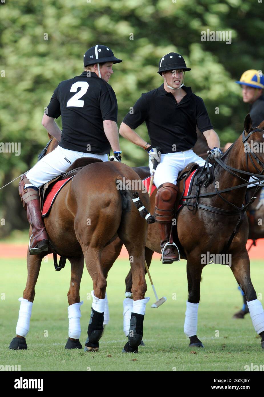 Prince Harry and Prince William take part in a charity polo match at ...