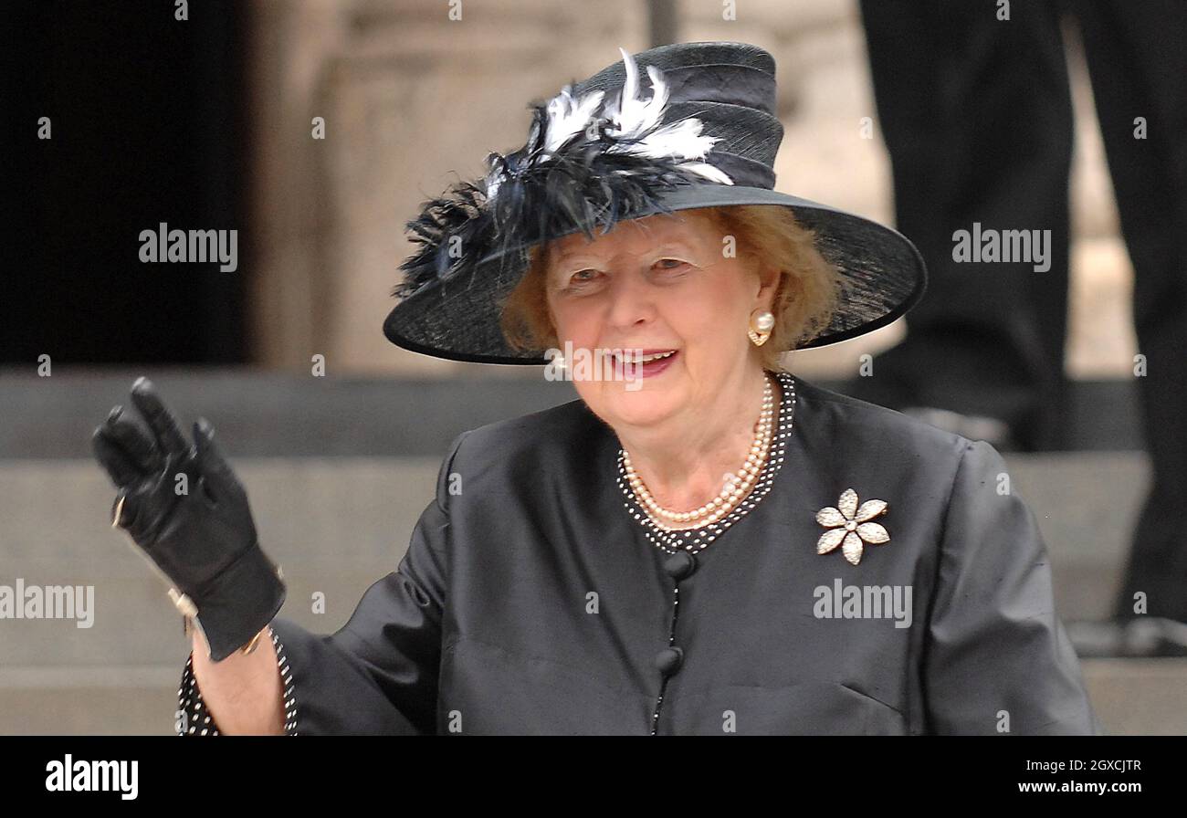 Baroness Margaret Thatcher arrives at the UK Commemorative Service for ...