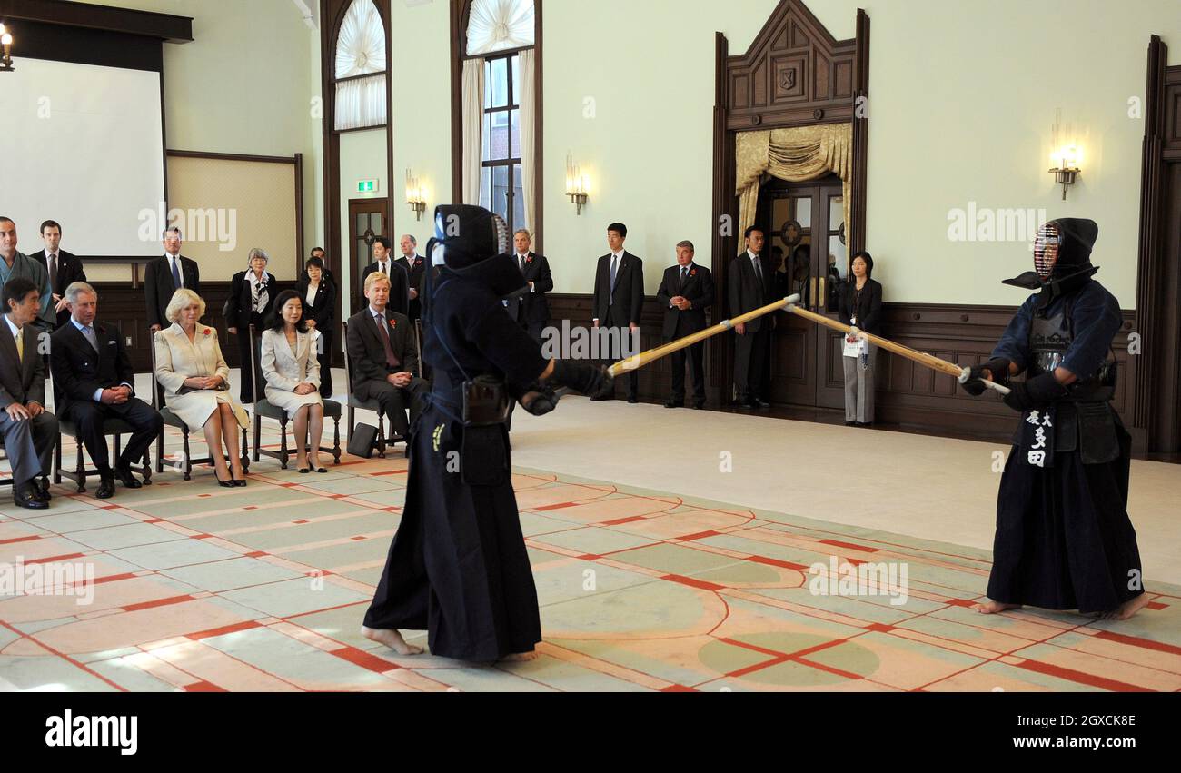Prince Charles, Prince of Wales and Camilla, Duchess of Cornwall watch ...
