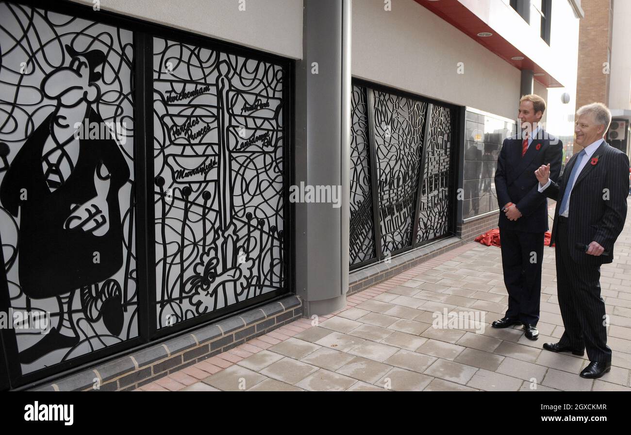 Prince William unveils an artwork by the Welsh cartoonist Grenfell ...