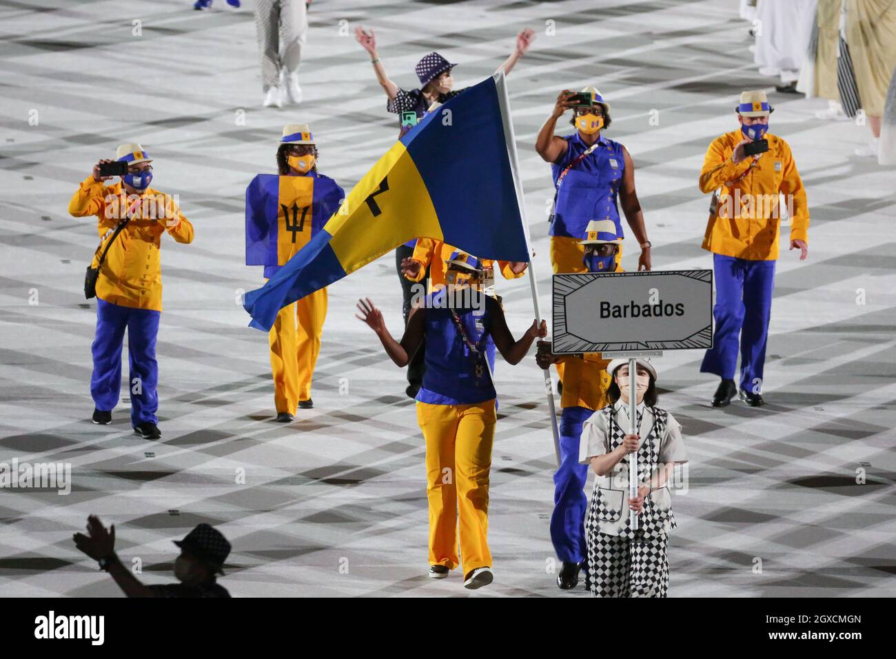 JULY 23rd, 2021 - TOKYO, JAPAN: Barbados's flag bearers Danielle Titus ...