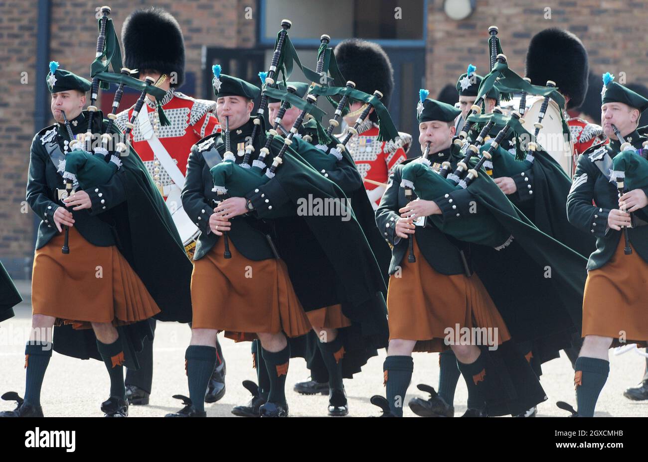 The 1st Battalion Irish Guards march at a St Patrick's Day Parade at ...