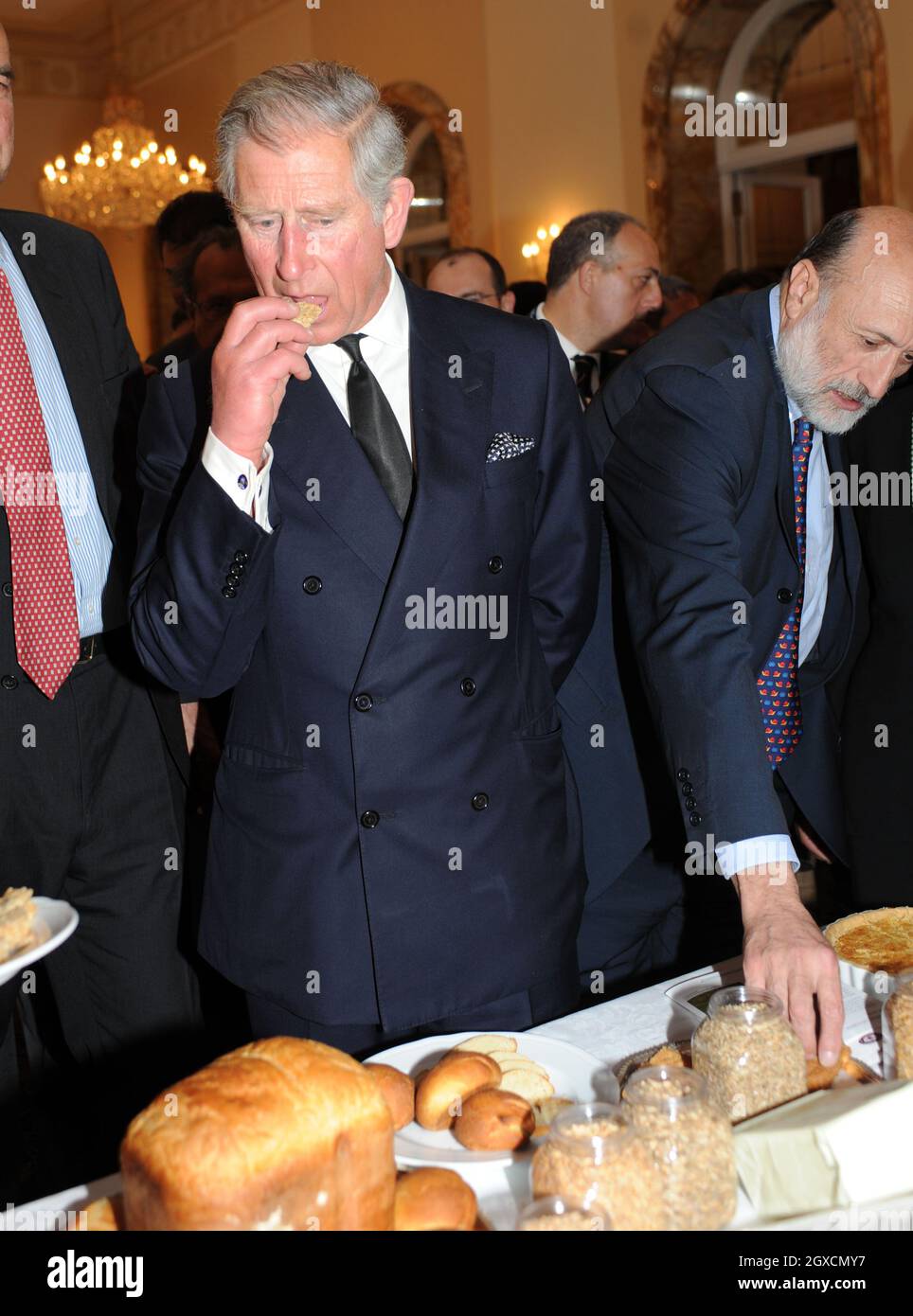 Prince Charles, Prince of Wales tastes food at an organic food ...