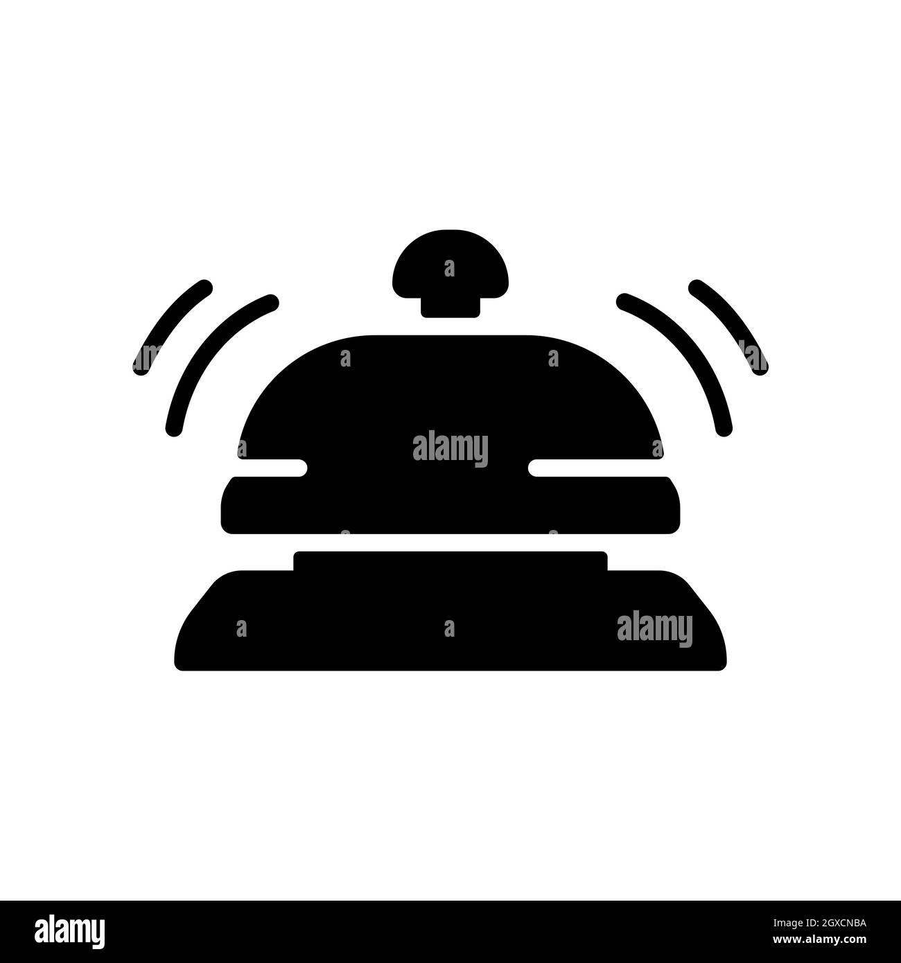Counter bell, hotel, service vector glyph icon. Graph symbol for travel ...