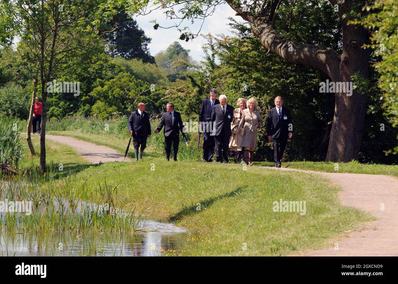 The Duchess Of Cornwall Walks To Open The Restored Double Bridge Part Of The Wilts And Berks
