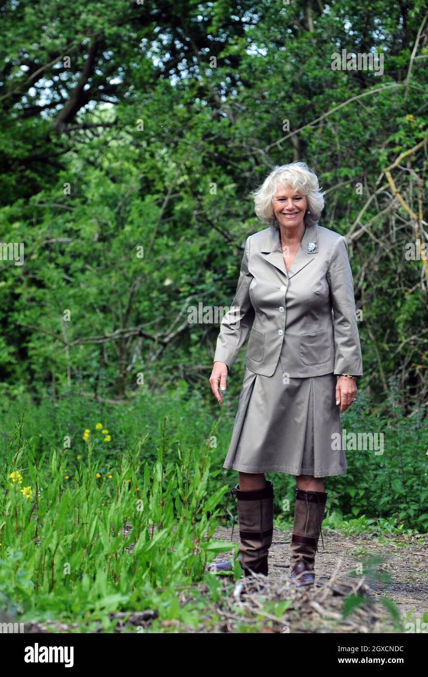 The Duchess Of Cornwall Walks Back To Her Home Reybridge Mill After Visiting The Restored Double
