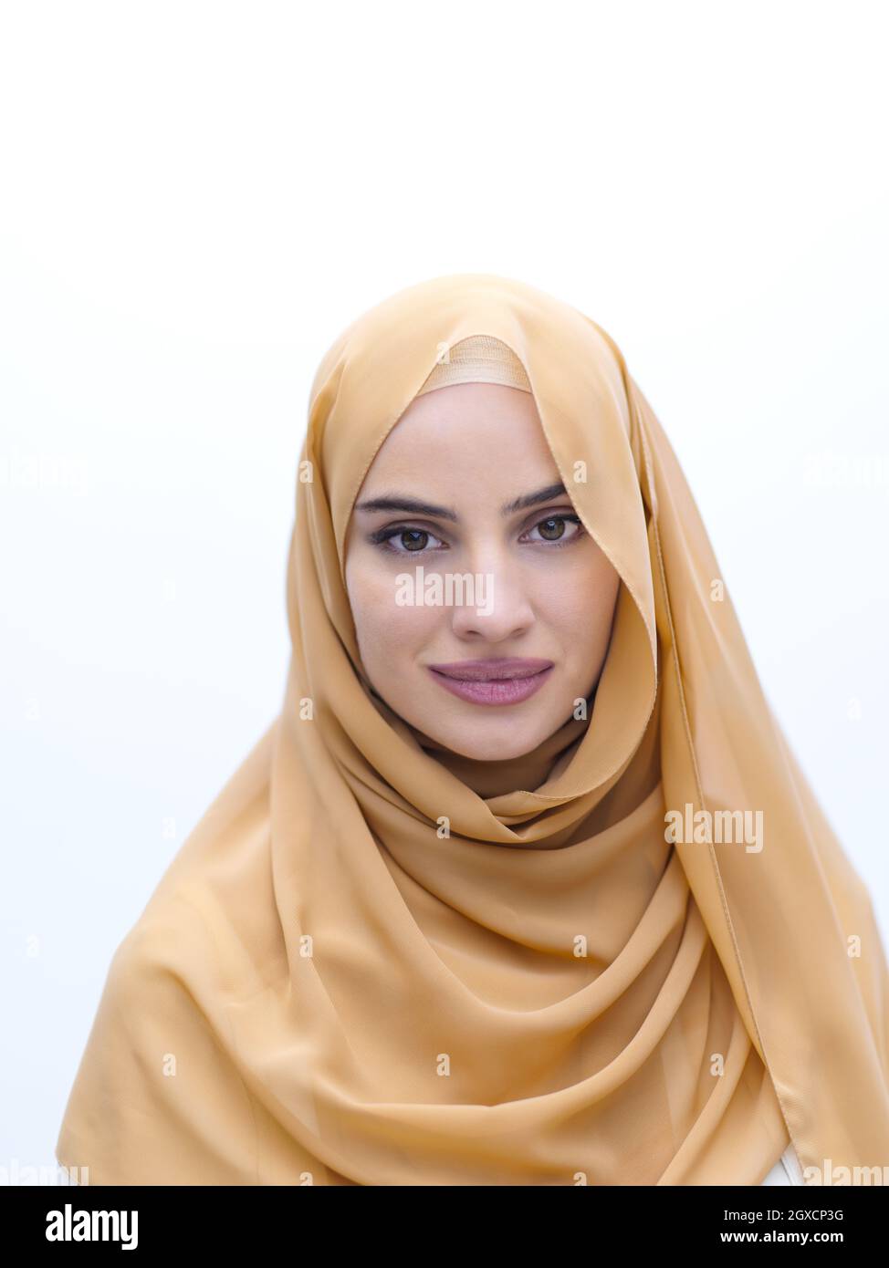 portrait of beautiful muslim woman in fashionable dress with hijab ...