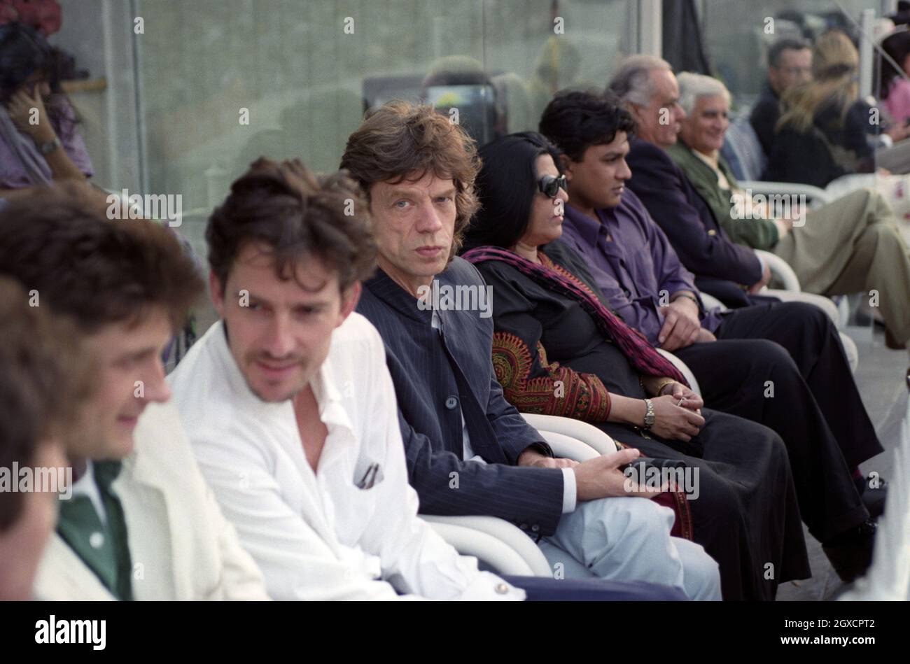 Mick Jagger of rock and roll band The Rolling Stones watches the Wills ...