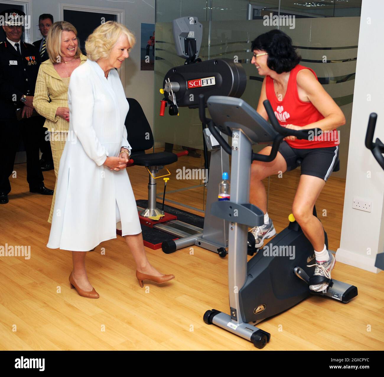 Camilla, Duchess of Cornwall visits the gym during the official opening ...