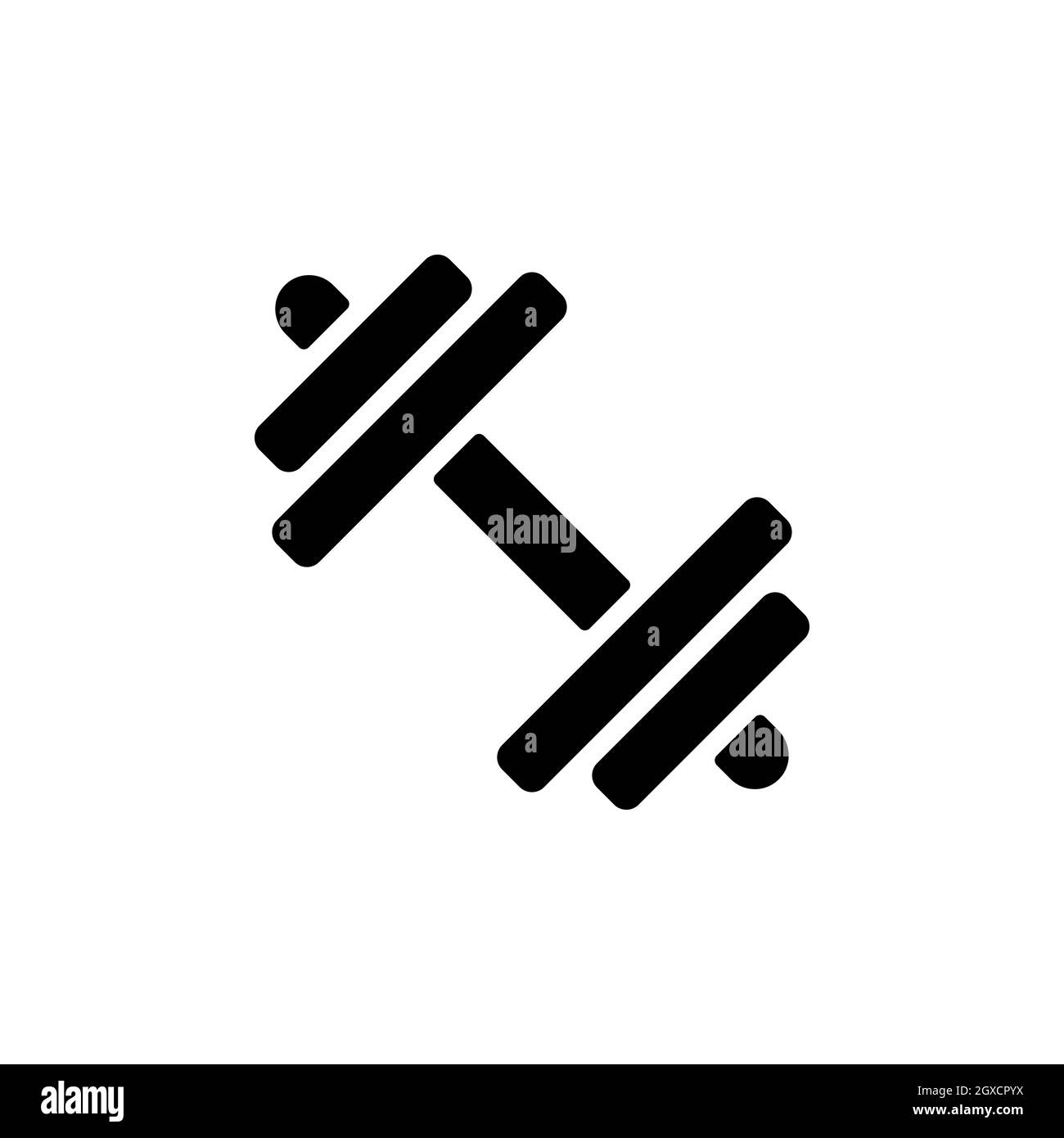 Dumbbell flat vector glyph icon. Graph symbol for sport web site and ...