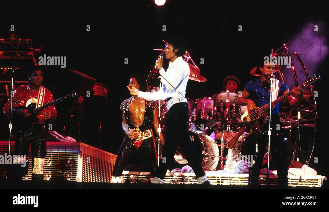 Michael Jackson performs during his 'Victory' Tour on July 14, 1984 at ...