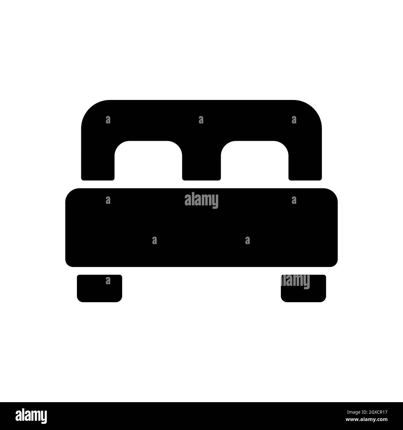 Double bed flat vector glyph icon. Graph symbol for travel and tourism ...