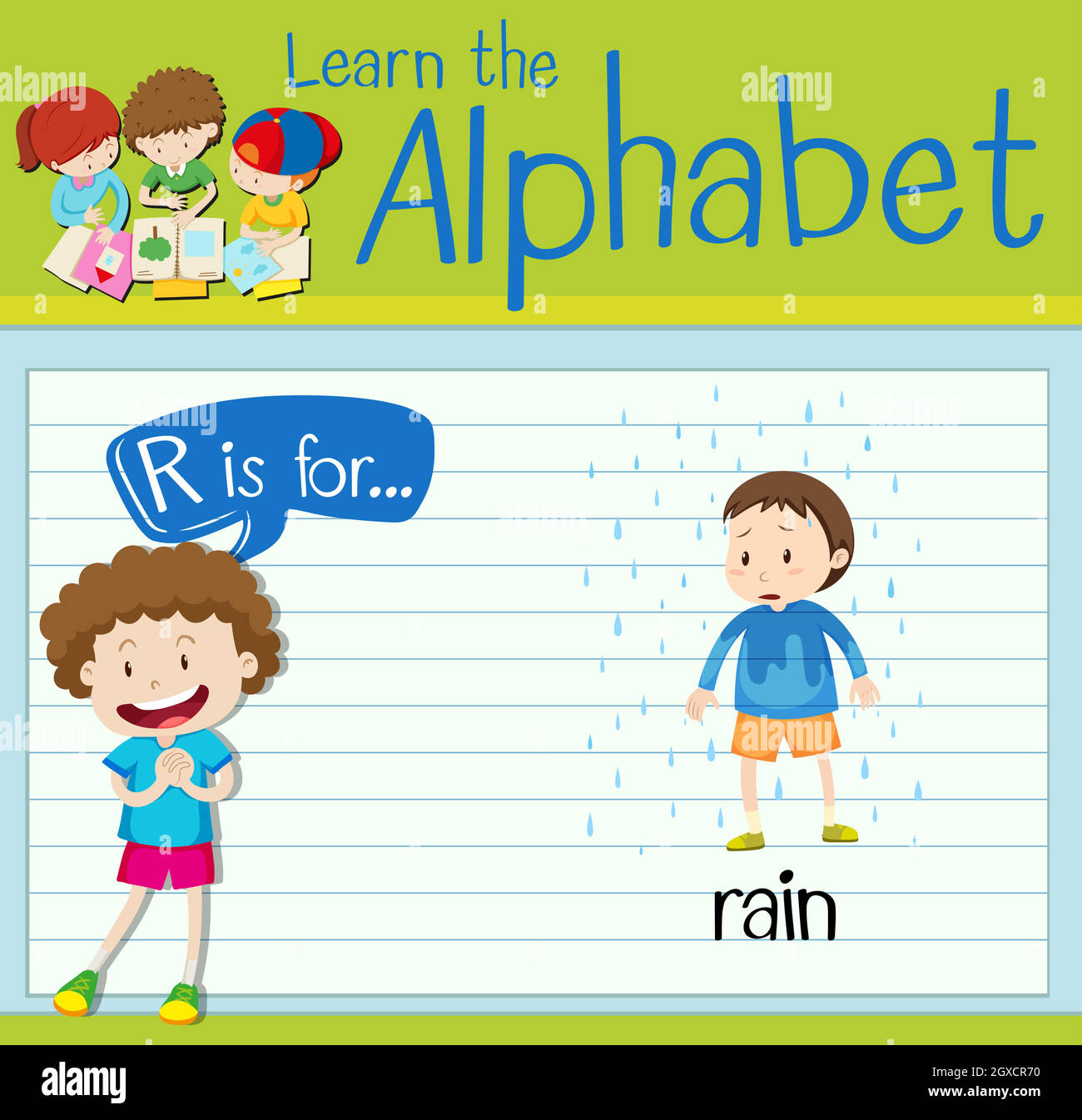 Flashcard letter R is for rain Stock Vector Image & Art - Alamy