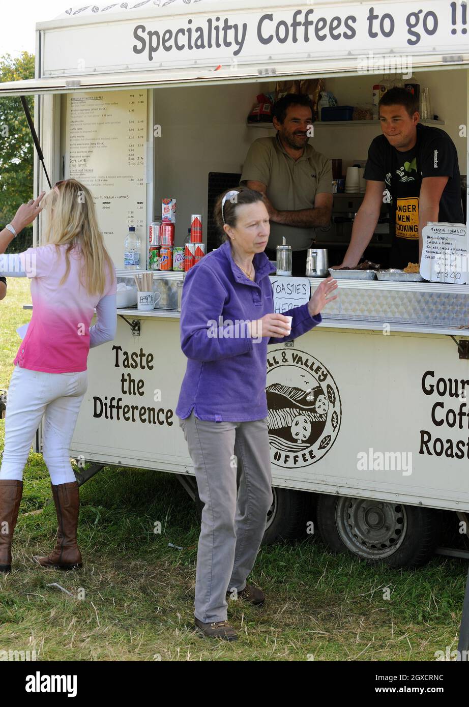 Princess Anne, the Princess Royal buys a drink during the Gatcombe ...