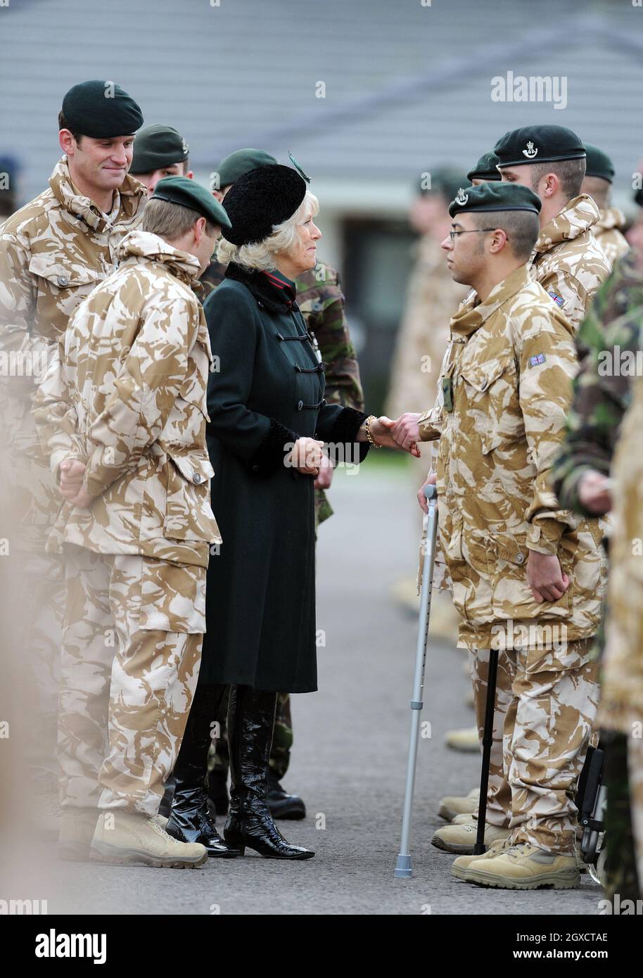 Camilla, Duchess of Cornwall, Royal Colonel, meets Lance Corporal Tyler ...